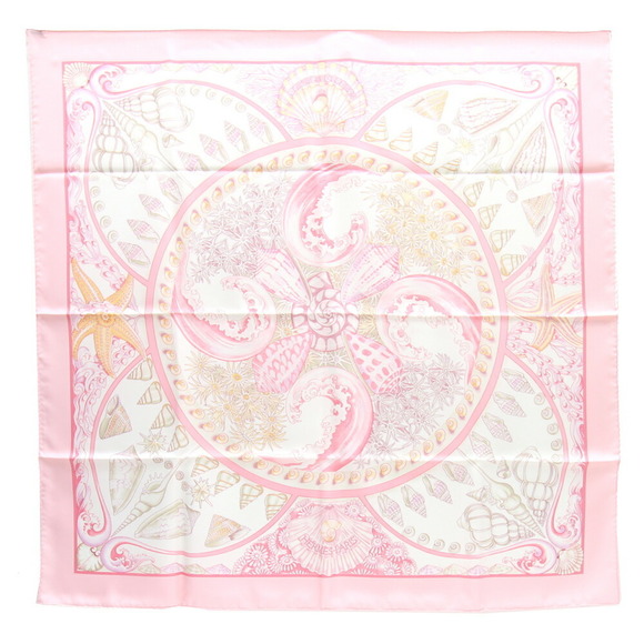 Hermes | Accessories | Hermes Scarf Carre 9 Seashell Pink Silk Parures ...